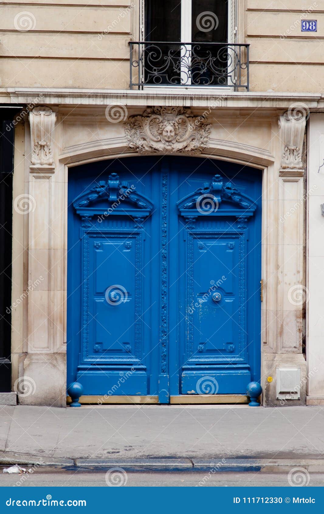 Blue double doors stock photo. Image of frame, building - 111712330