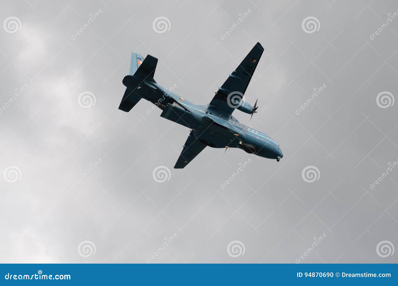 Blue Double Helix Rescue Airplane Flying Right Stock Photo - Image of ...