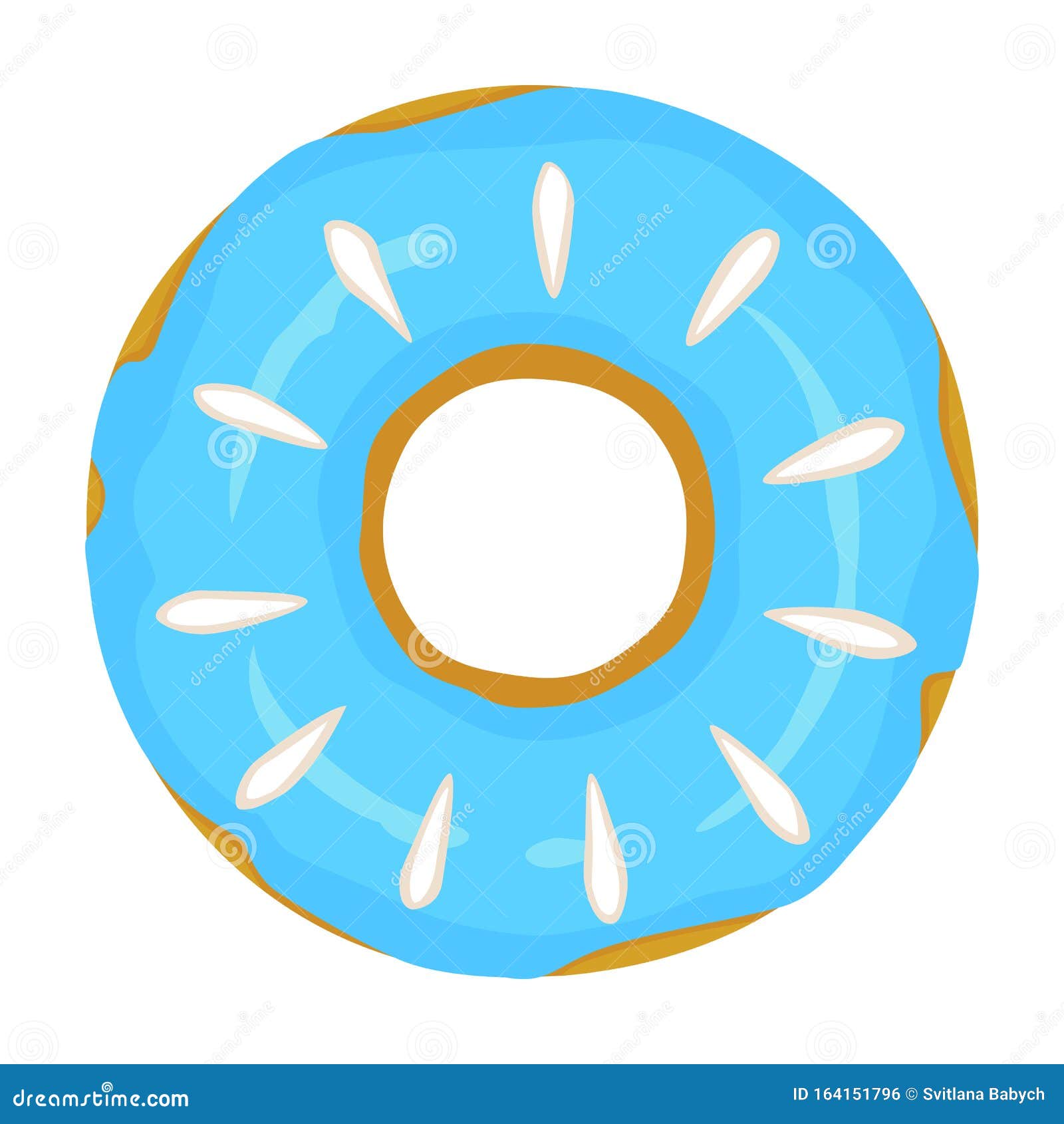 Blue Doughnut Vector Icon.Cartoon Vector Icon Isolated on White ...