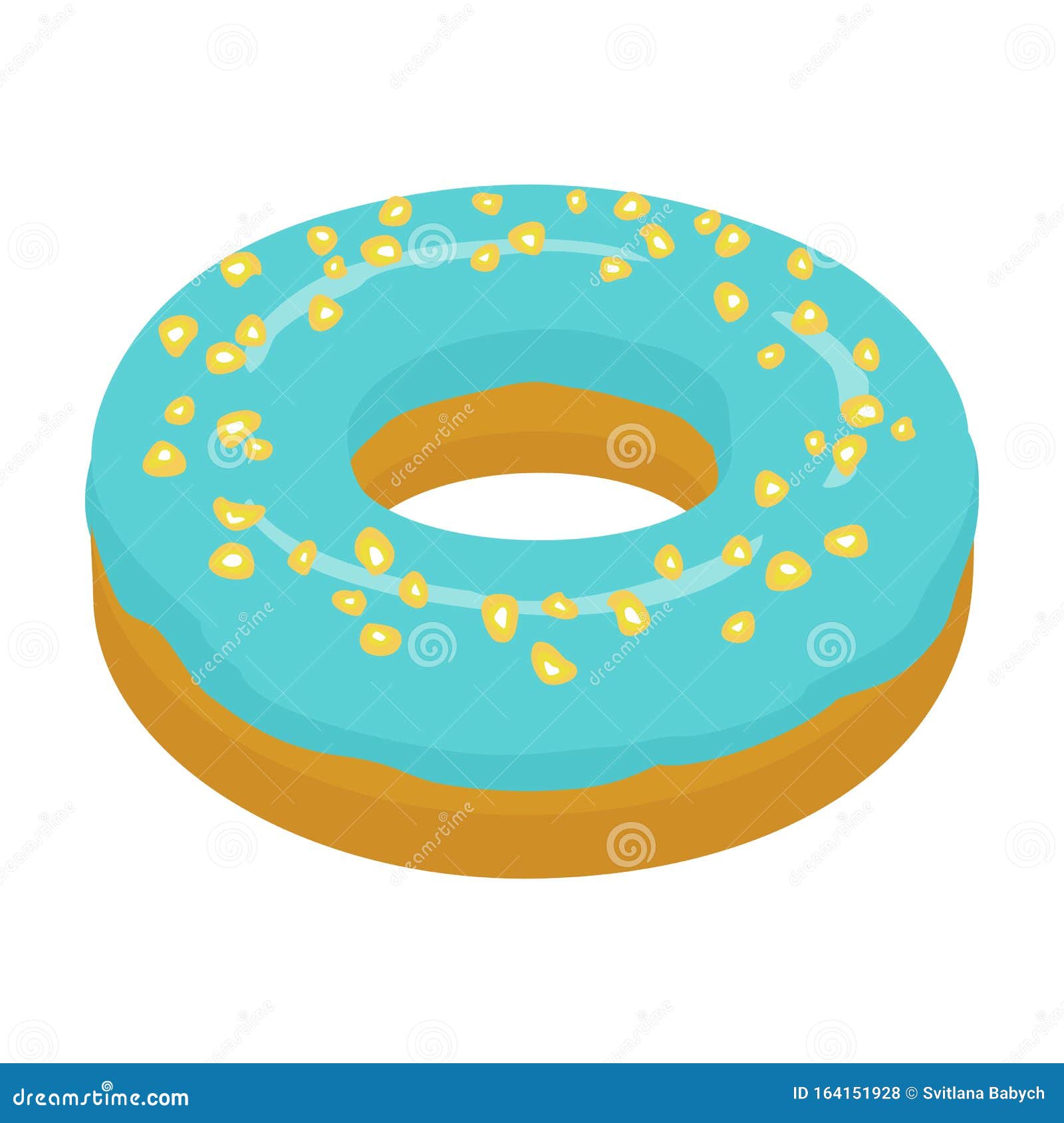 Blue Doughnut Vector Icon.Cartoon Vector Icon Isolated on White ...