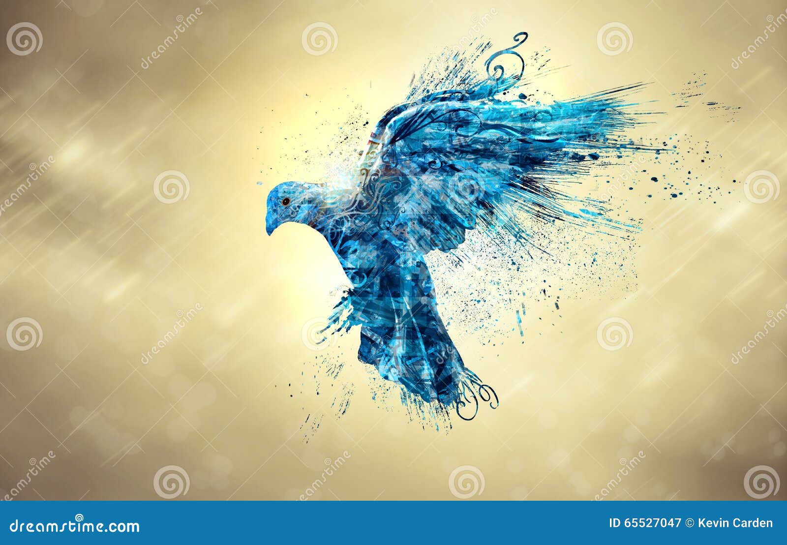 Blue Dove With Branch Peace Icon. Flying Blue Bird And Peace Concept ...
