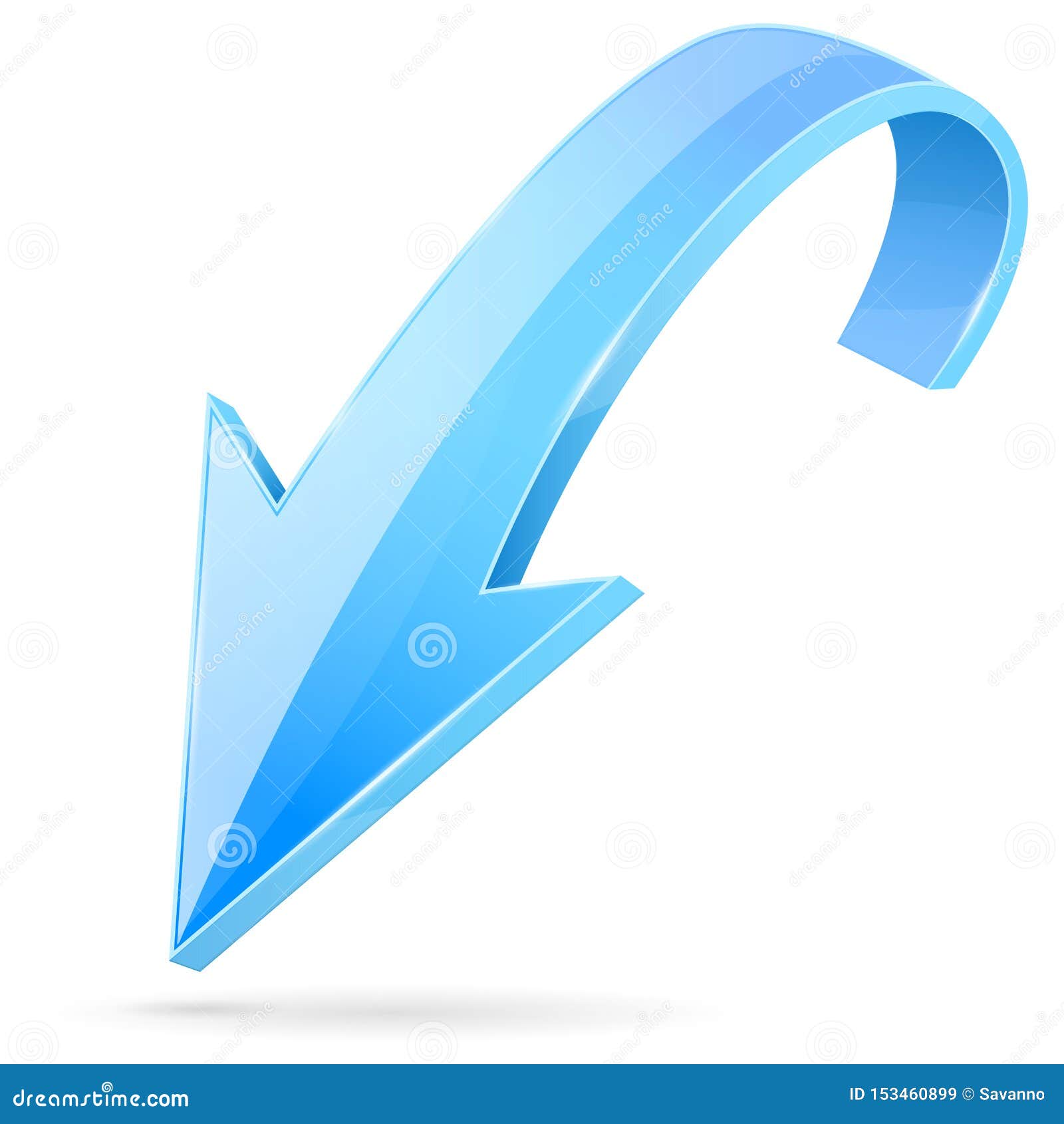 Blue DOWN Arrow. Web 3d Shiny Icon Vector Illustration | CartoonDealer ...