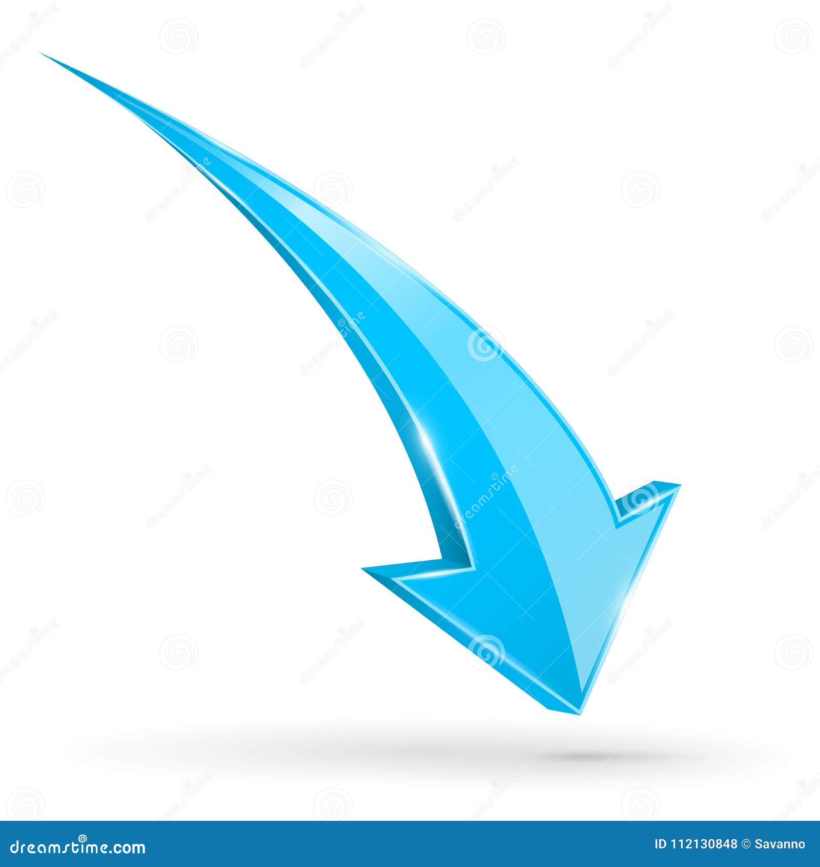 Blue DOWN Arrow. Web 3d Shiny Icon Vector Illustration | CartoonDealer ...