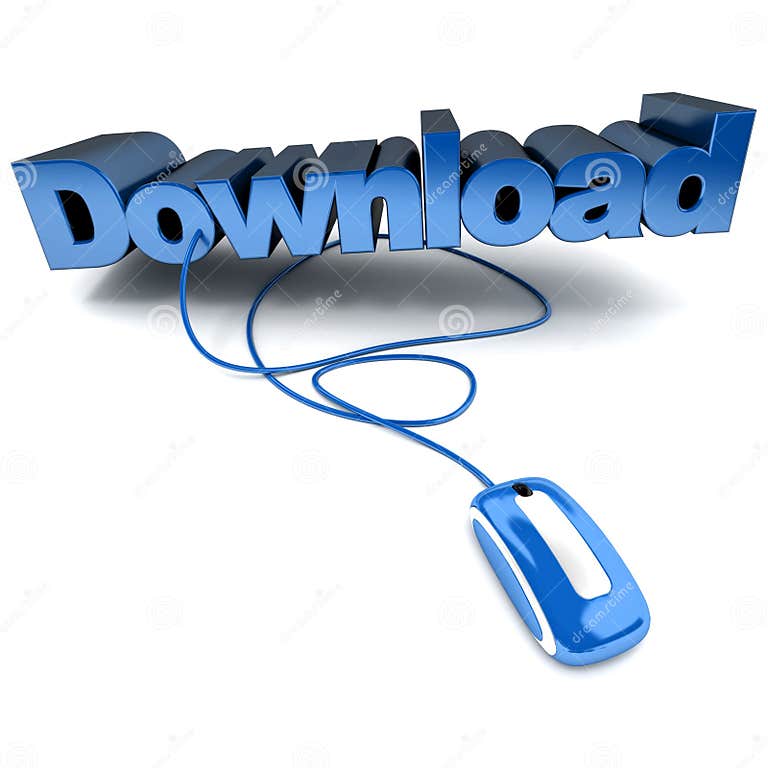 Blue Download stock illustration. Illustration of symbol - 14367053
