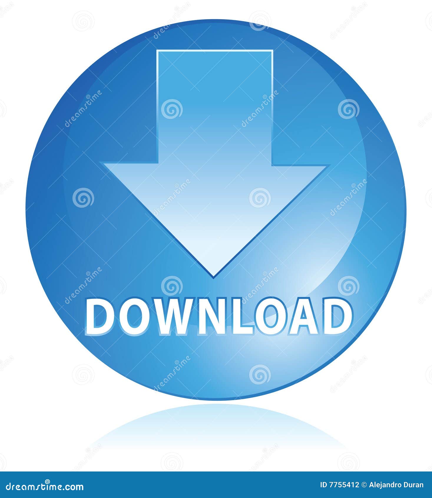 Blue download stock vector. Illustration of internet, circle - 7755412