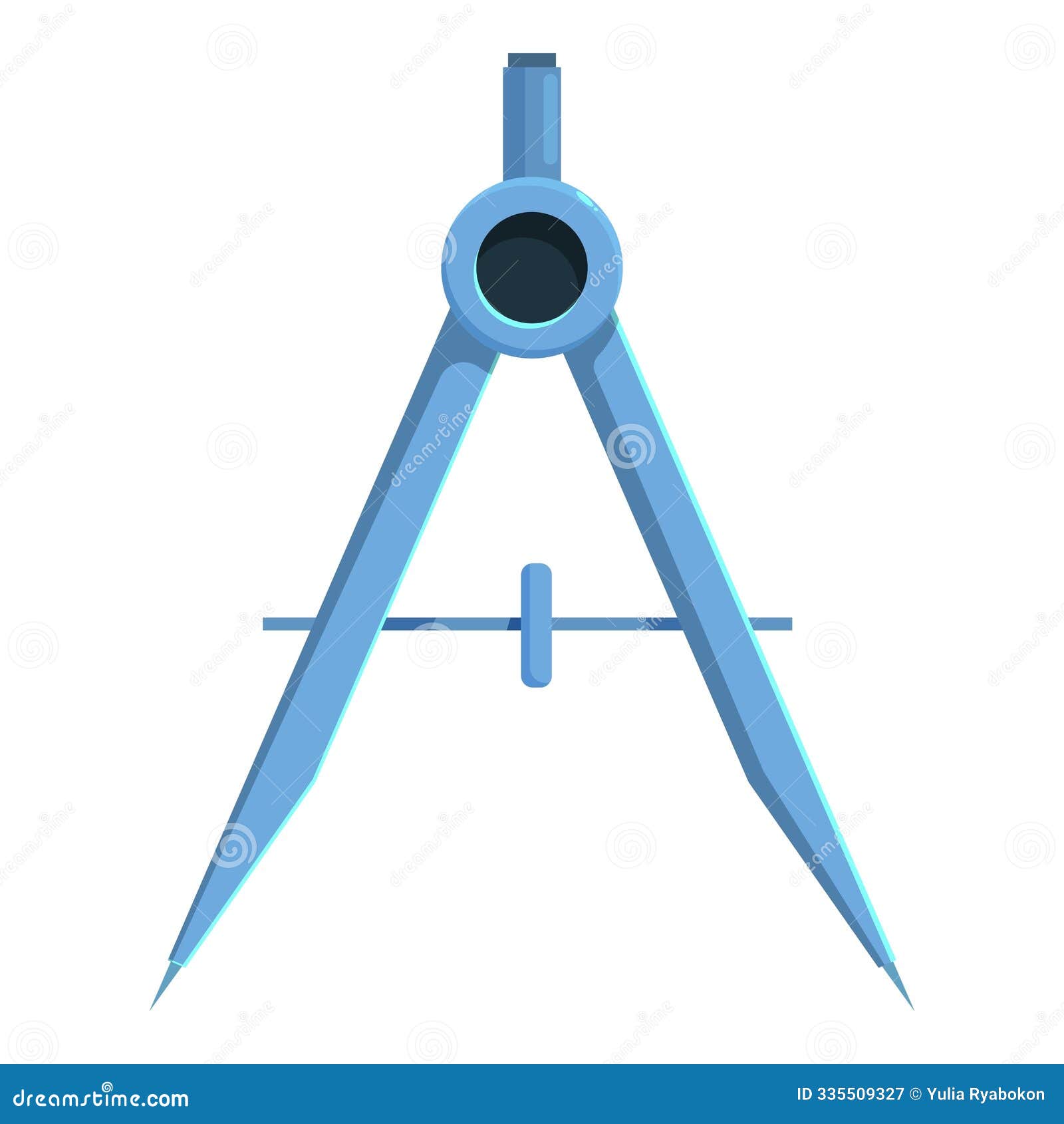Blue Drafting Compass Drawing Perfect Circles and Arcs Stock Vector ...
