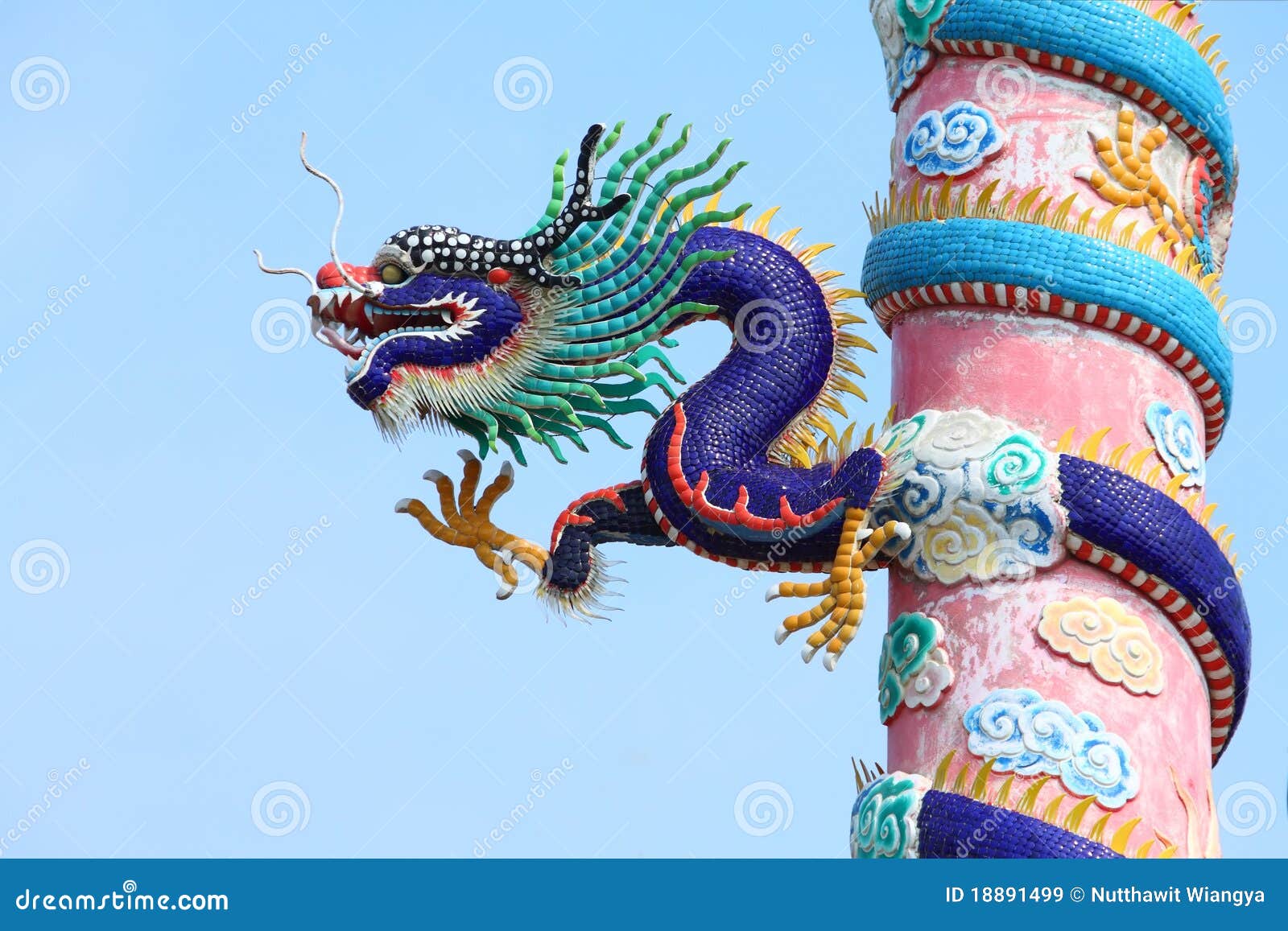 Blue dragon stock image. Image of tradition, chinese - 18891499