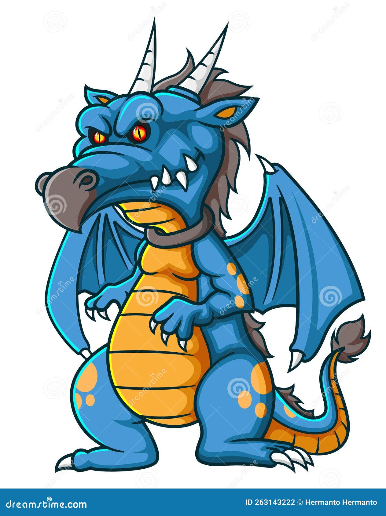 A Blue Dragon Strong Character Stock Vector - Illustration of oriental ...