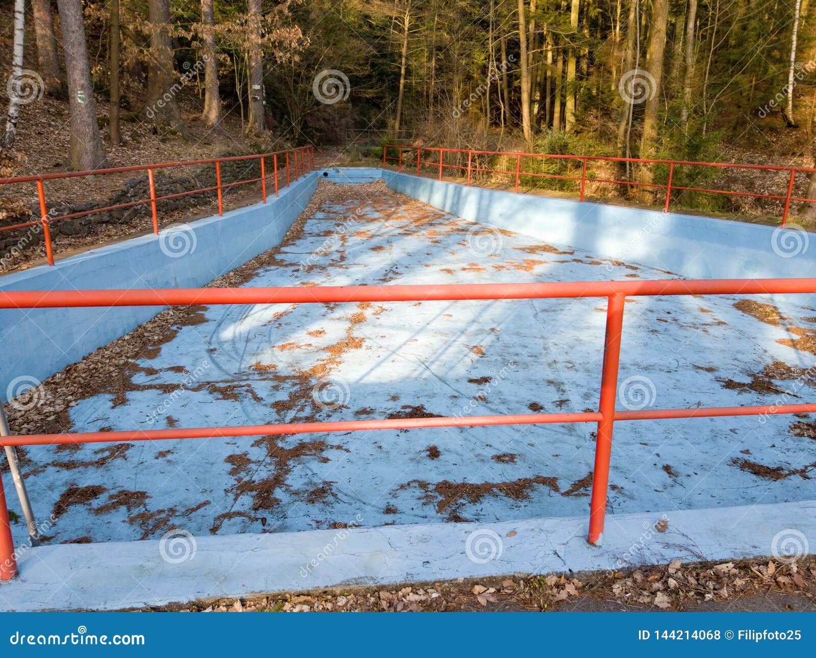 Blue drained swimming pool stock photo. Image of floor - 144214068