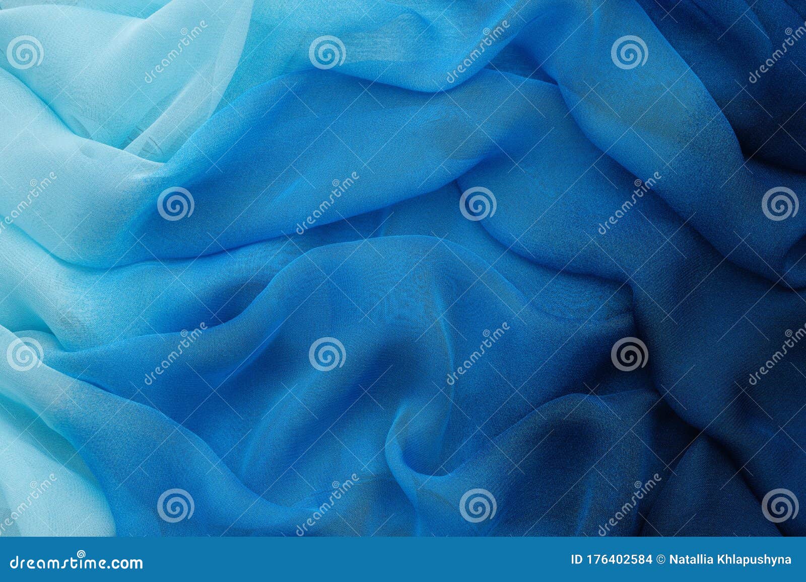 Blue Draped Silk Scarf. Silk Waves Background Stock Photo - Image of ...