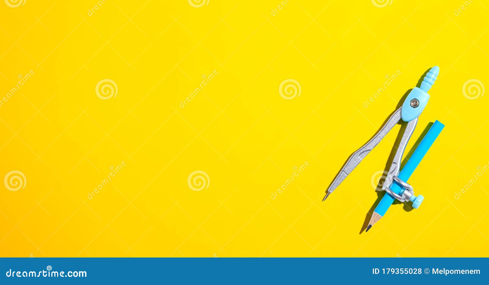 Blue drawing compass stock photo. Image of desk, overhead - 179355028