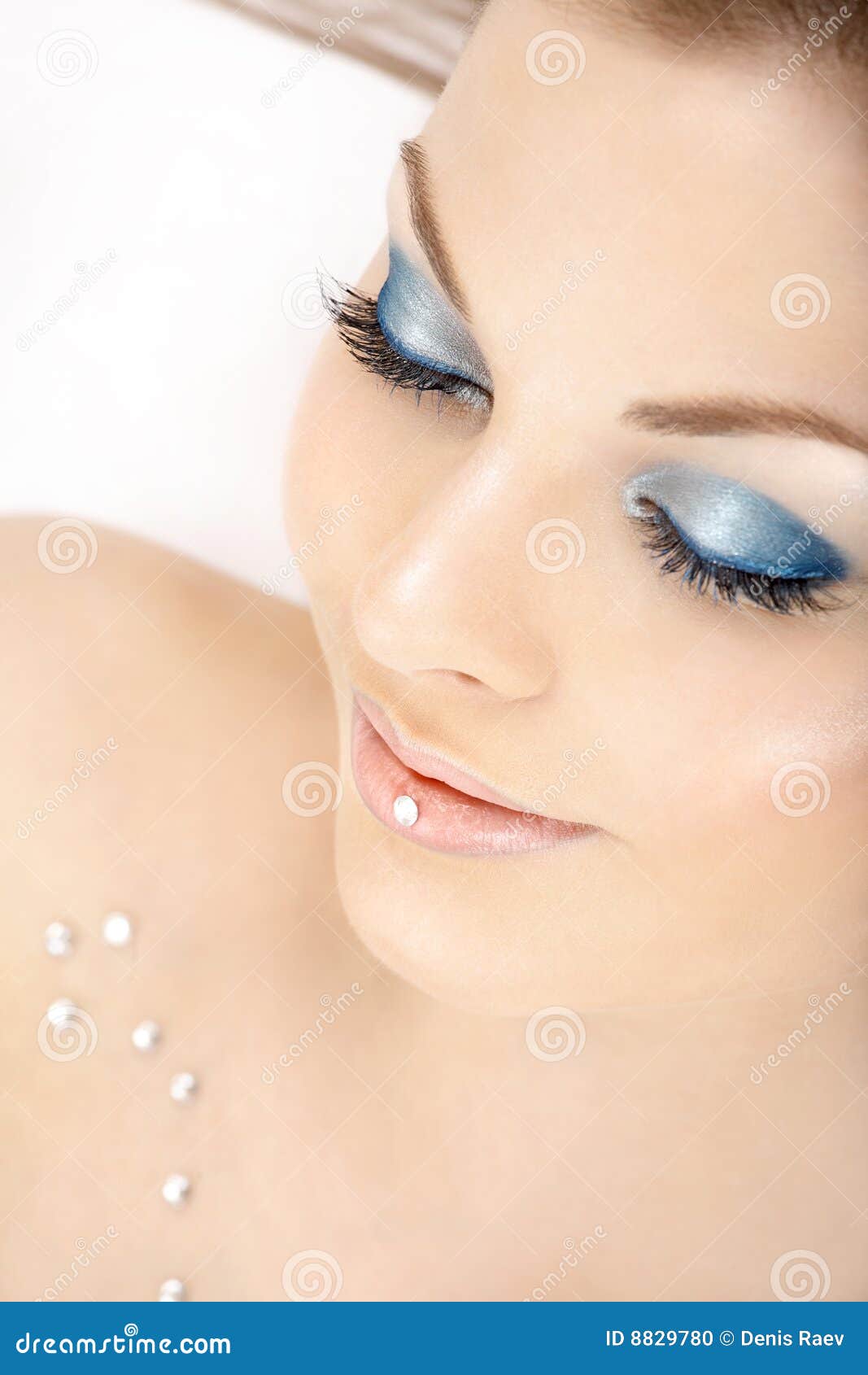 Blue dreams stock photo. Image of jewelry, face, beautiful - 8829780