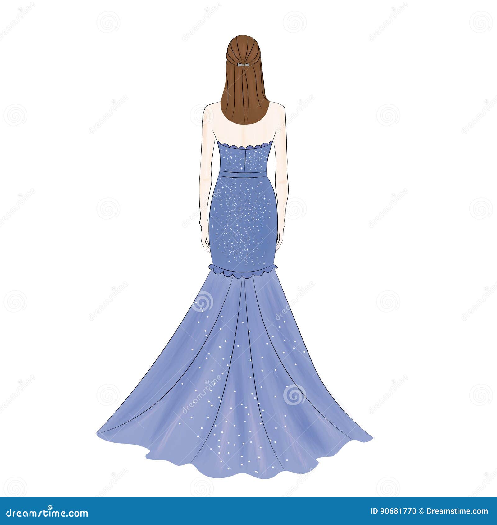 Blue dress stock vector. Illustration of beauty, fashionillustration ...