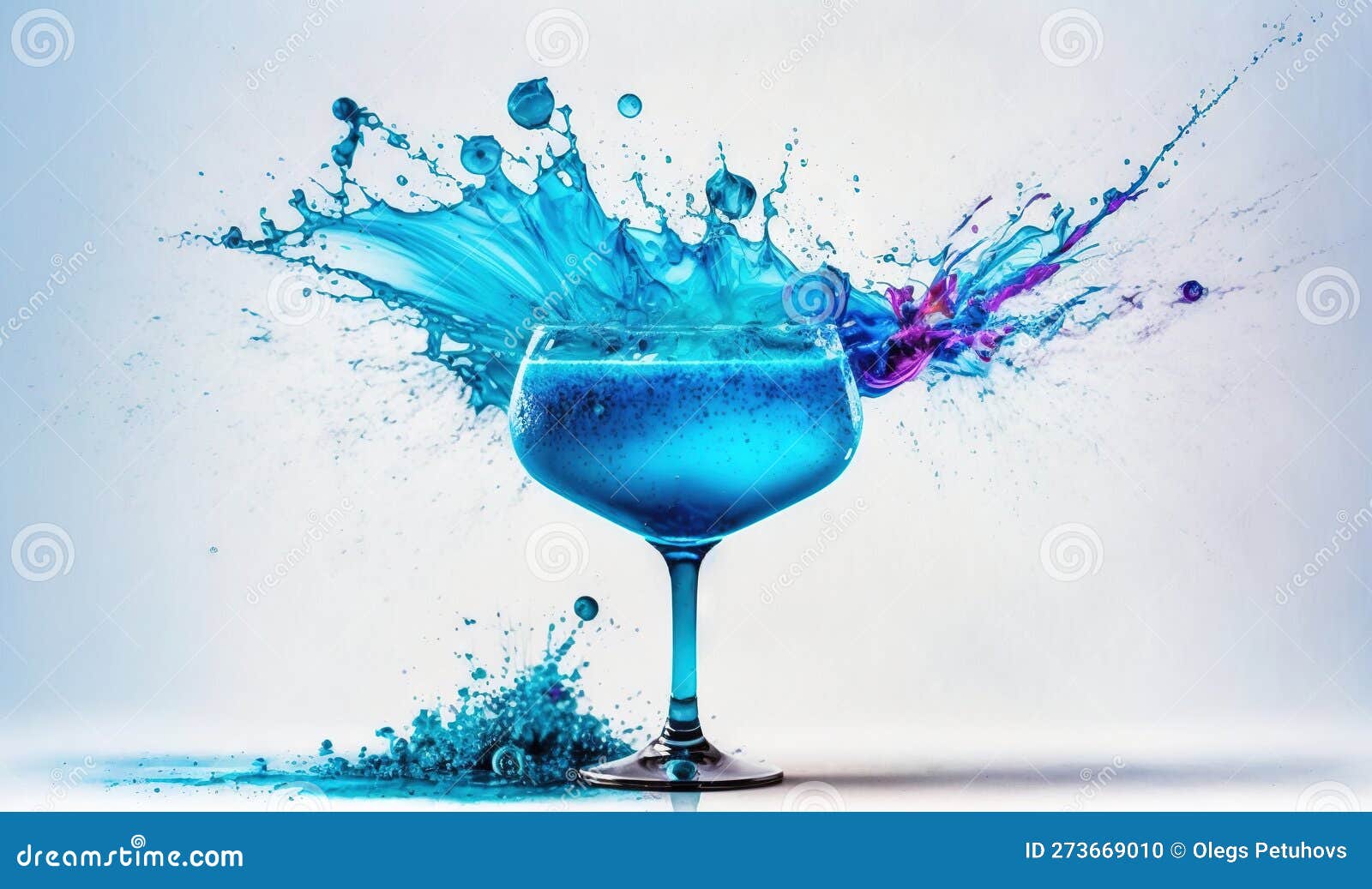 A Blue Drink with a Splash of Water on the Rim Stock Illustration ...