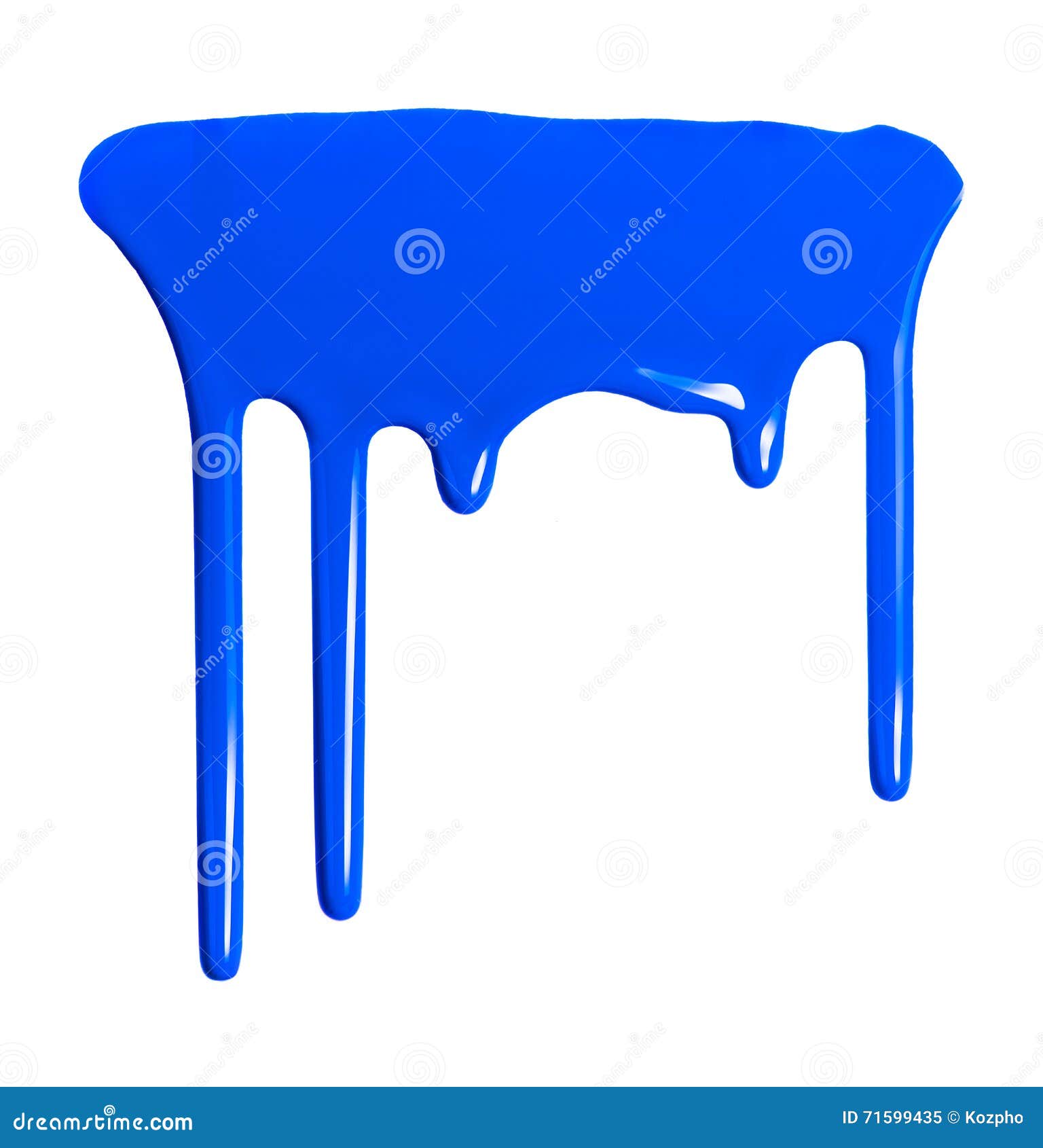 Blue Dripping Paint Against a White Background Stock Image - Image of ...