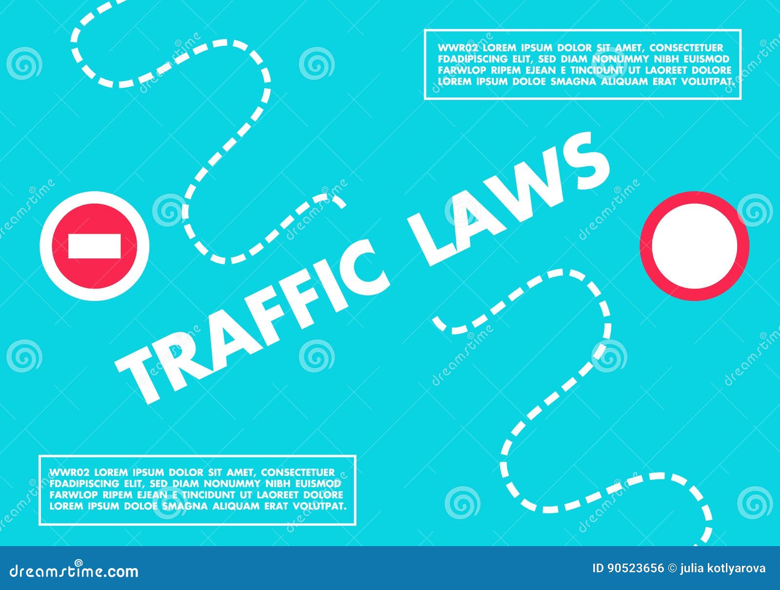 Blue Driving Horizontal Banner Traffic Laws Vector Illustration Stock ...