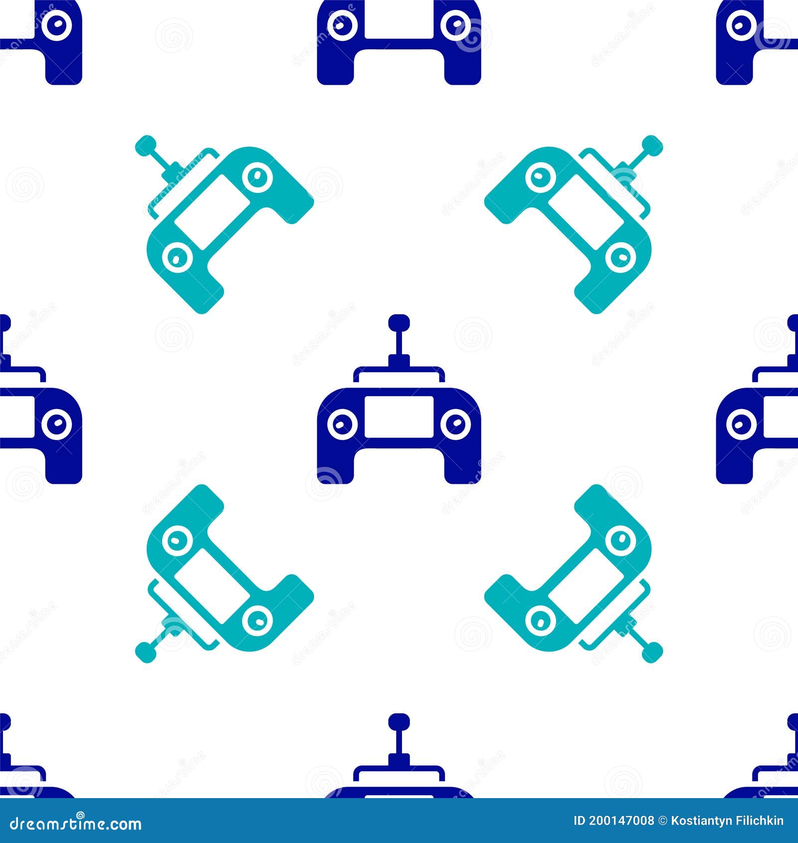 Blue Drone Radio Remote Control Transmitter Icon Isolated Seamless ...