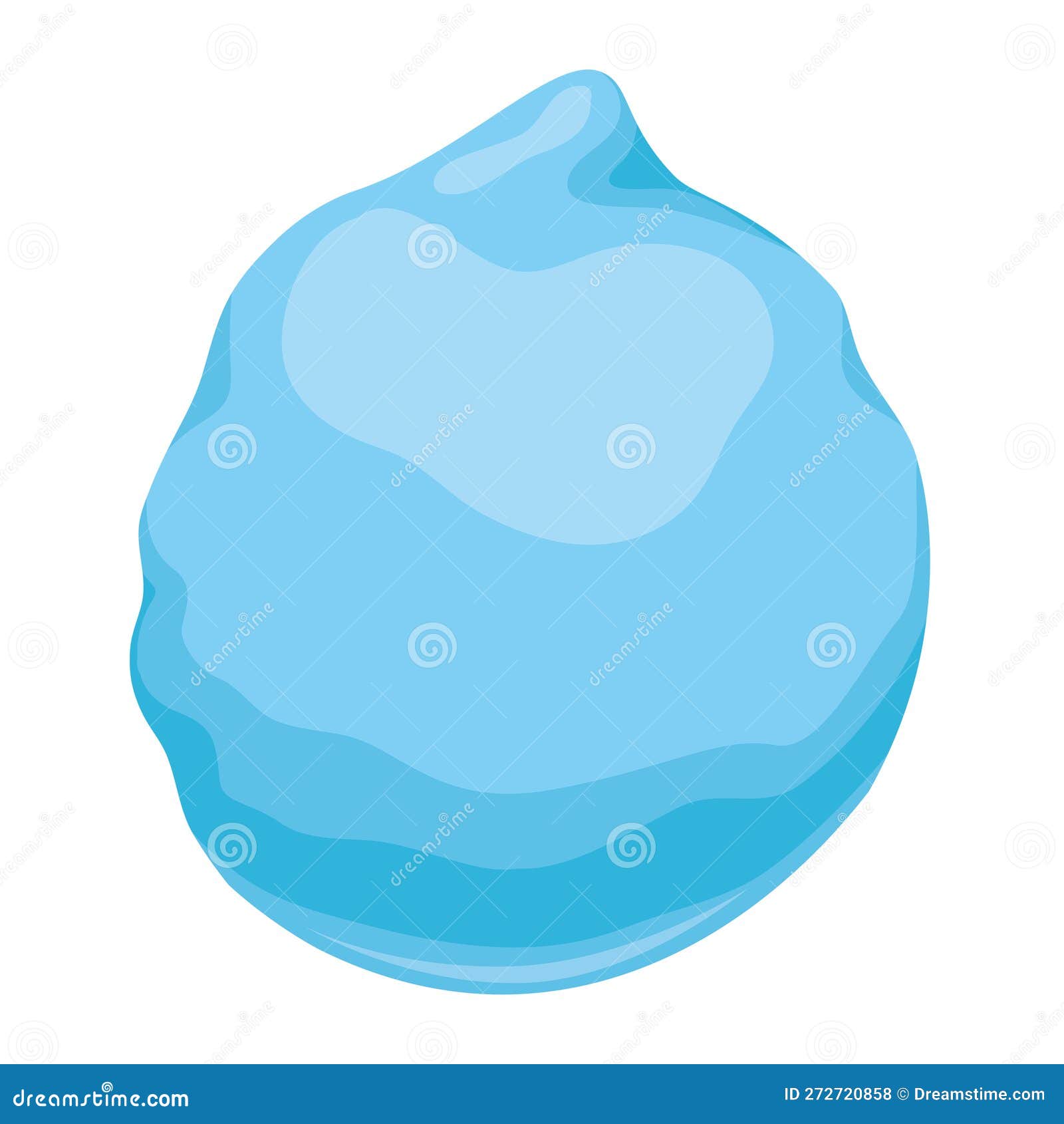 Blue Drop with Irregular Shape in Cartoon Style, Vector Illustration ...