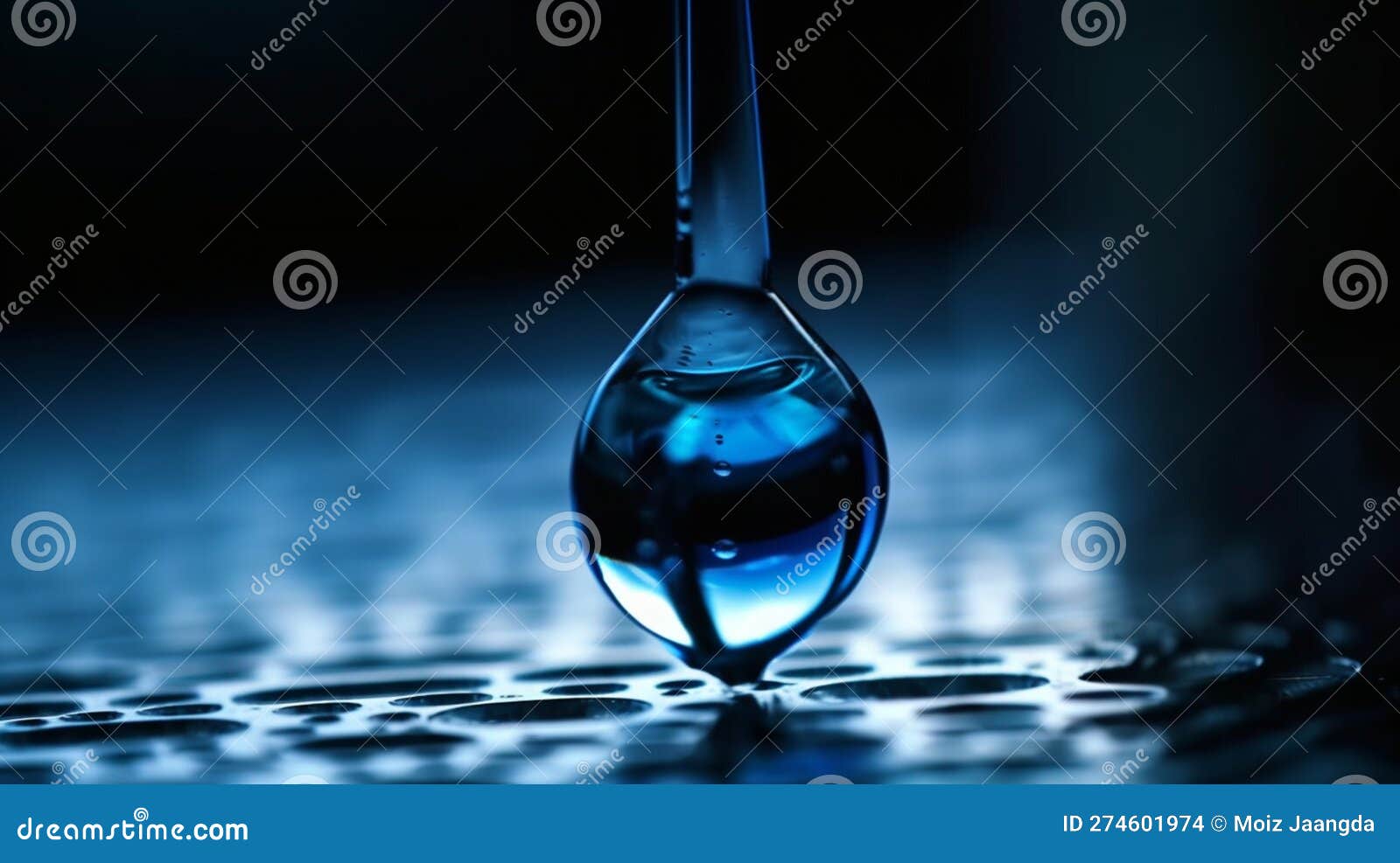 Blue Drop from a Pipette in a Science Lab Stock Illustration ...