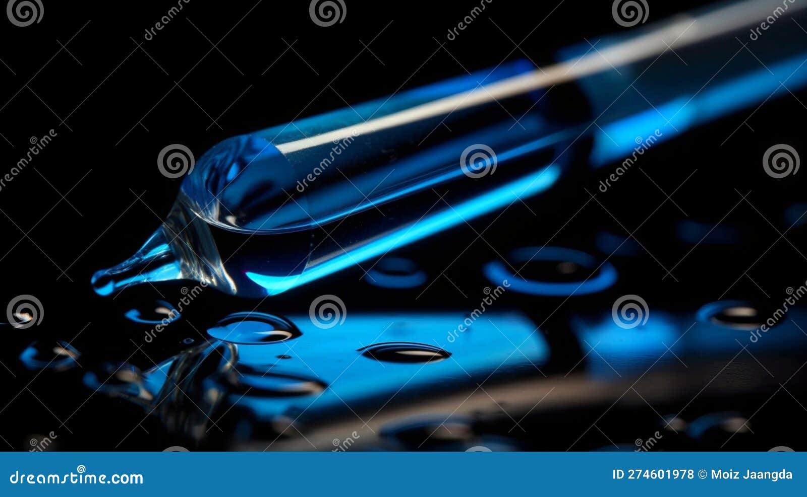 Blue Drop from a Pipette in a Science Lab Stock Illustration ...
