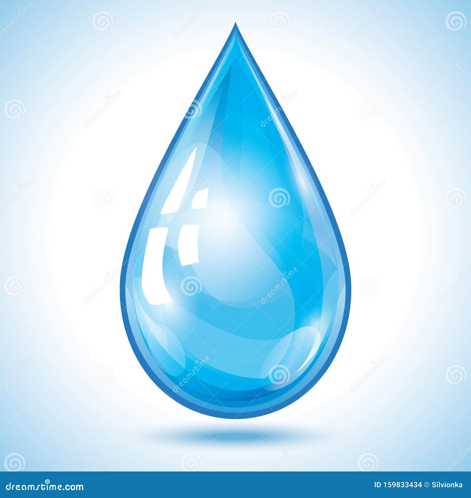 Blue Drop of Water Isolated on White Background Stock Vector ...