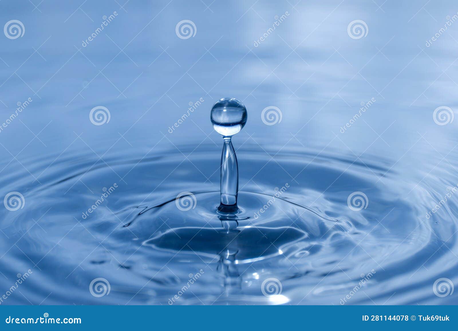 Blue Drop Water , Liquid Blue Water Drop Ripple Background Stock Photo ...