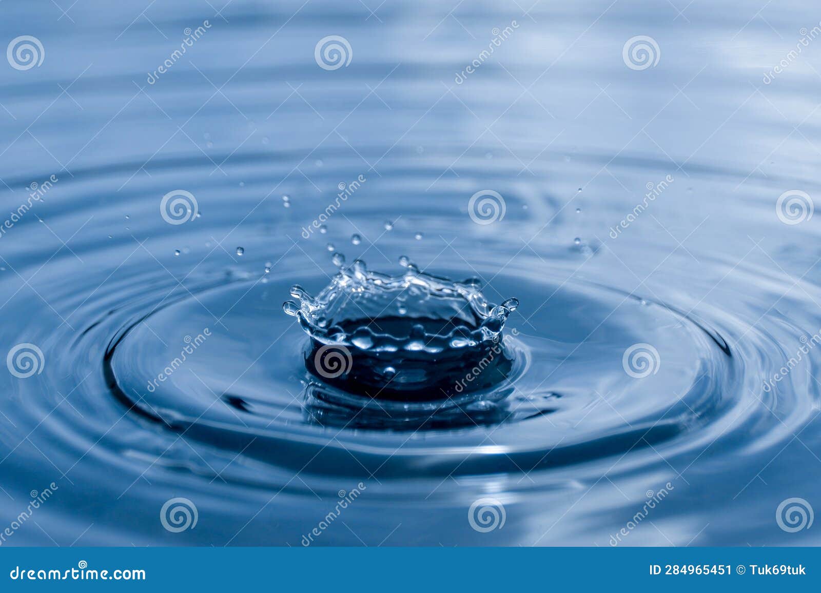 Blue Drop Water , Liquid Blue Water Drop Ripple Background Stock Image ...