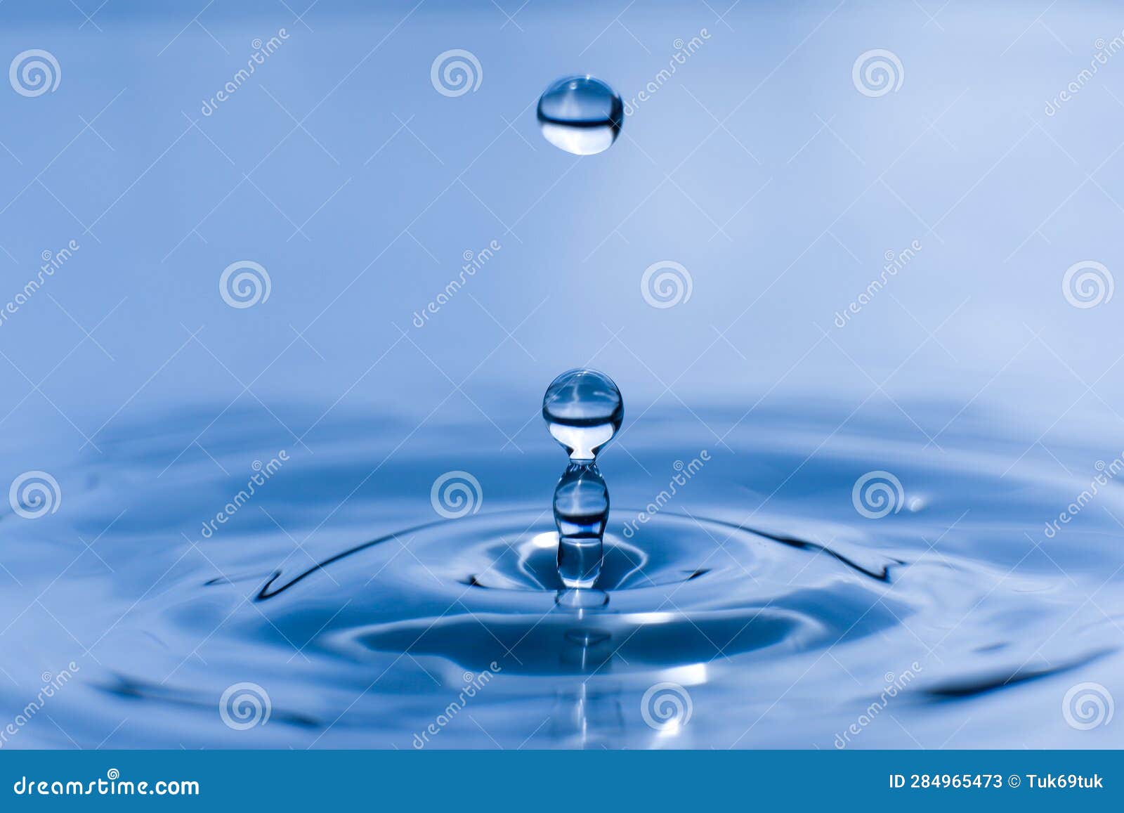 Blue Drop Water , Liquid Blue Water Drop Ripple Background Stock Image ...