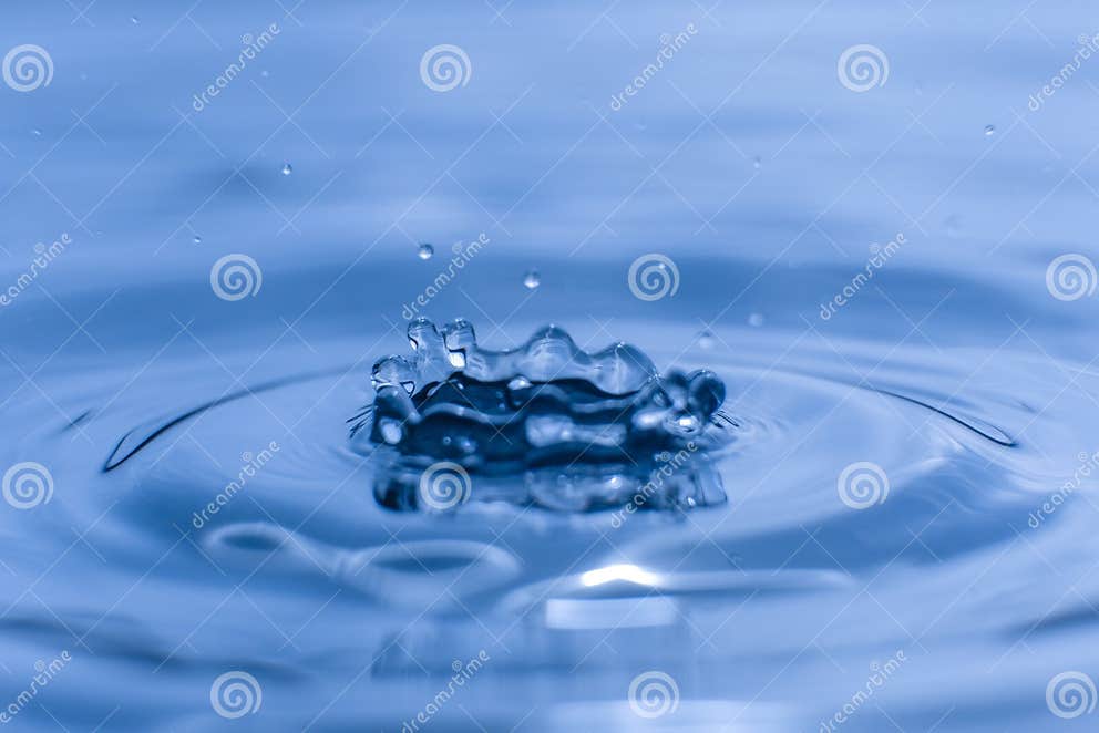 Blue Drop Water , Liquid Blue Water Drop Ripple Background Stock Image ...