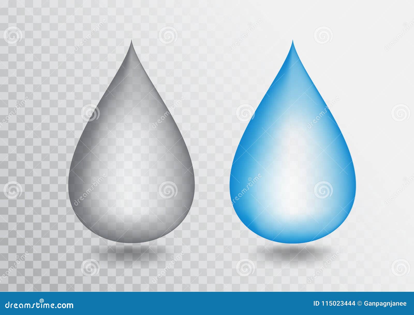 Blue Droplet. Realistic Vector Illustration Stock Vector - Illustration ...