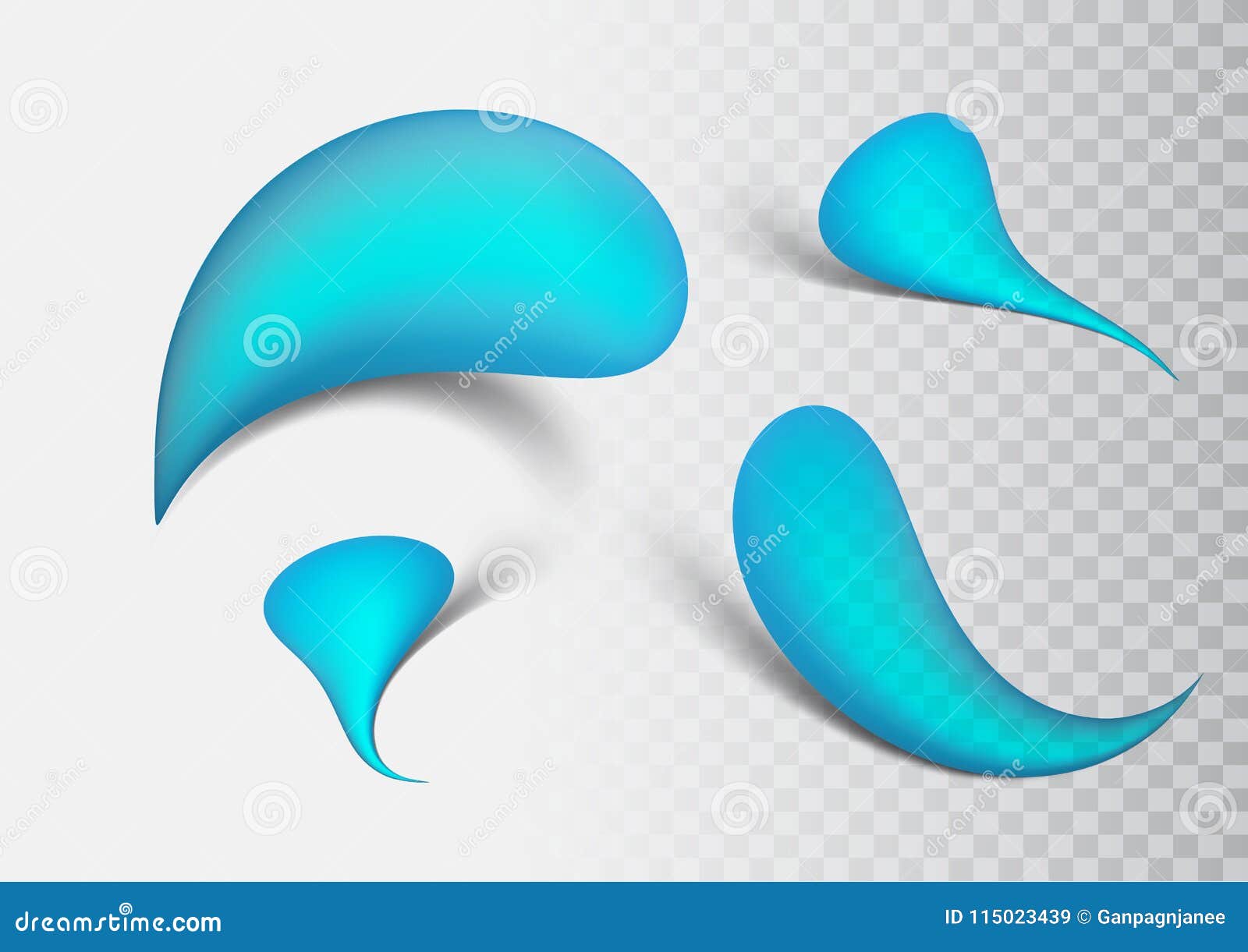 Blue Droplet. Realistic Vector Illustration Stock Vector - Illustration ...