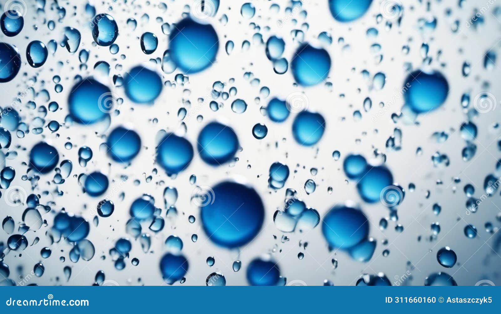 Blue Droplets on a Grey Surface As a Background. Stock Illustration ...
