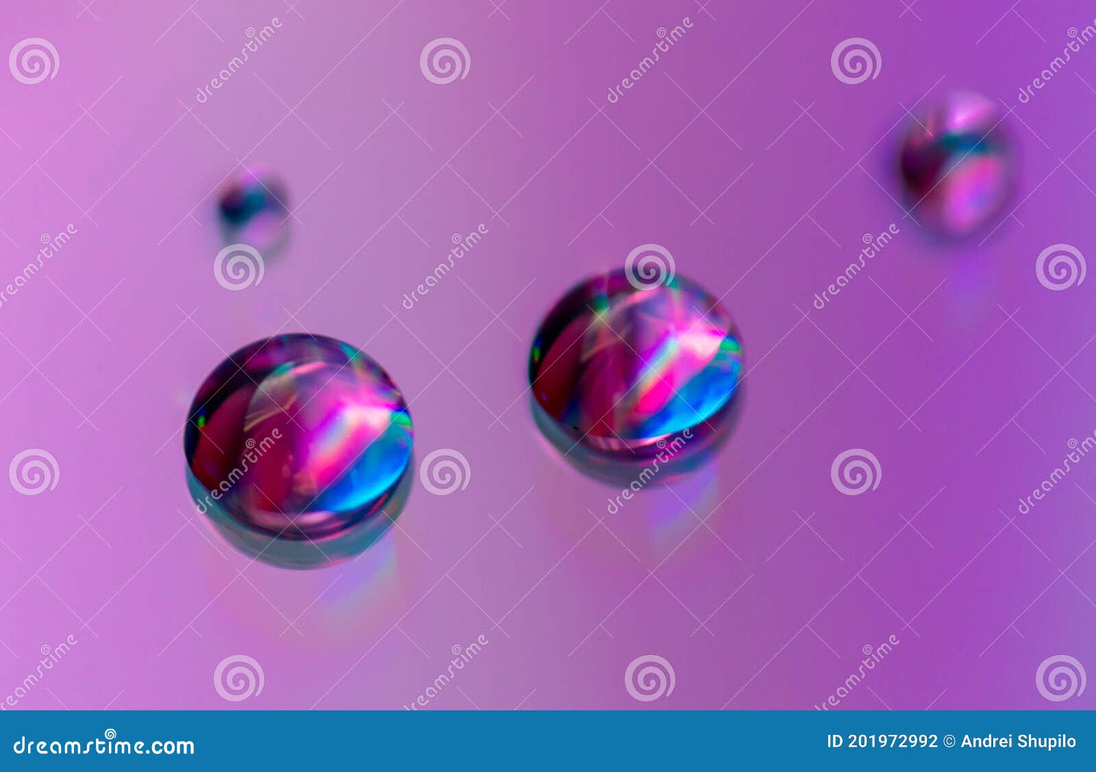 Blue Drops of Water on a Pink Background Stock Photo - Image of smooth ...