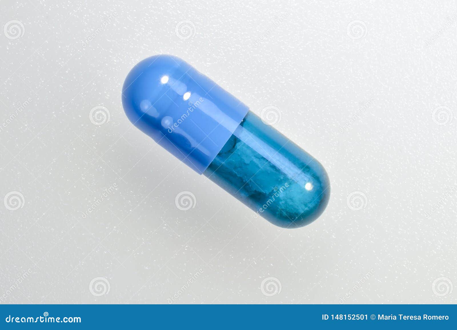 Blue drug pill stock image. Image of healthcare, medicament - 148152501