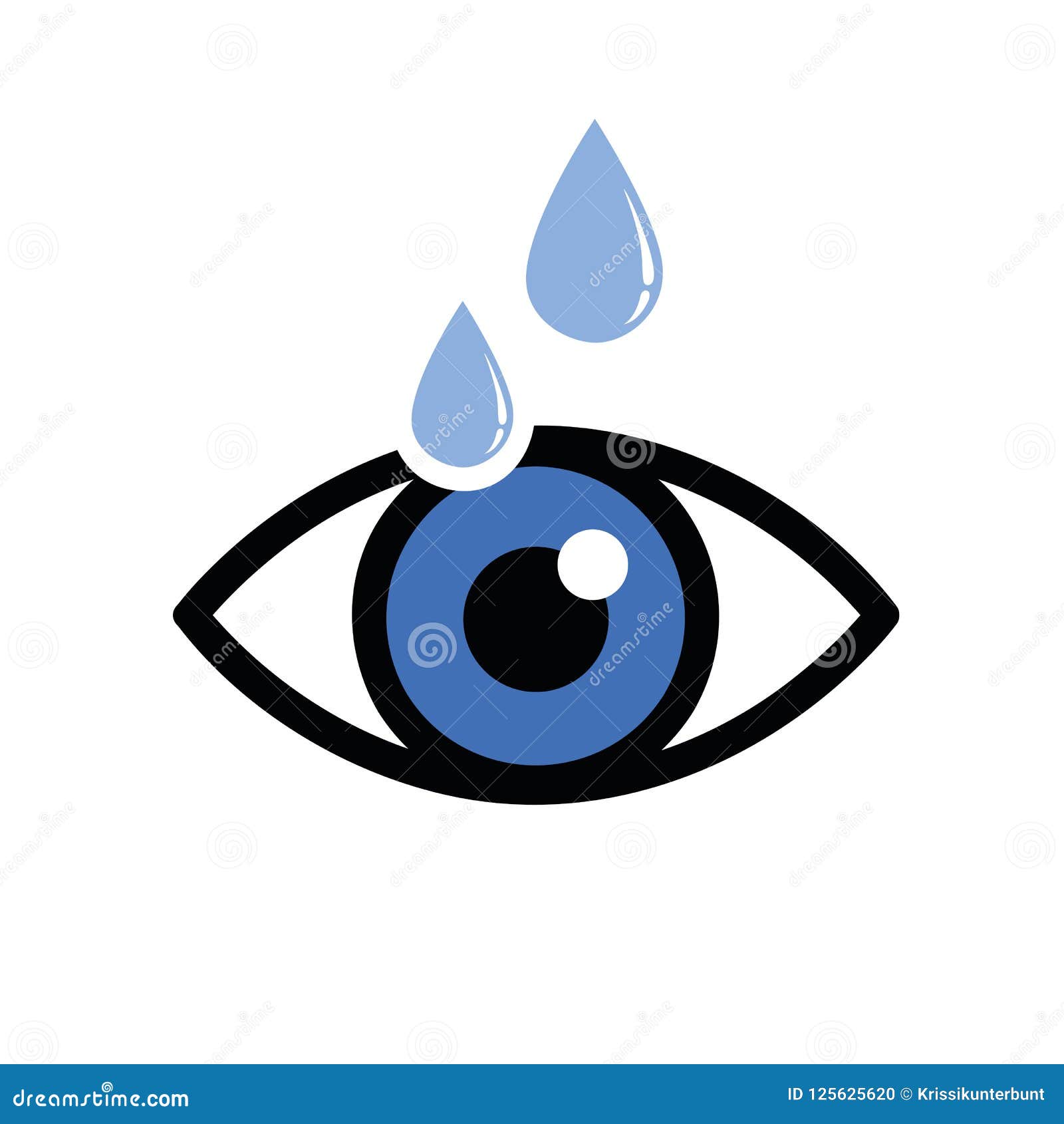 Blue Dry Eye with Drops Icon Stock Vector - Illustration of contact ...