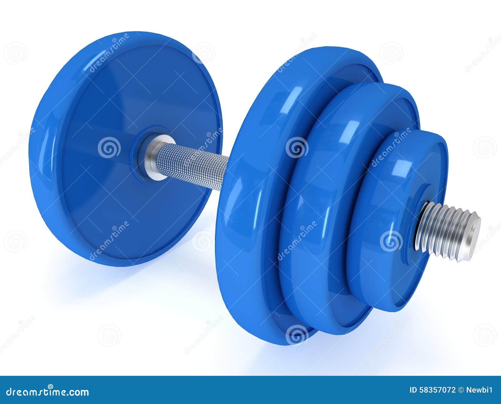 Blue Dumbbell stock illustration. Illustration of chrome - 58357072