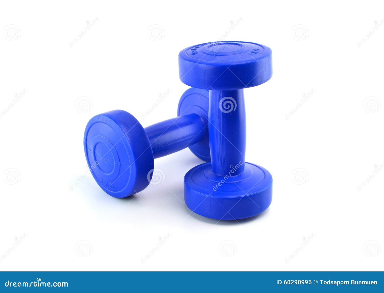 Blue Dumbbells Isolated on White Background Stock Photo - Image of ...