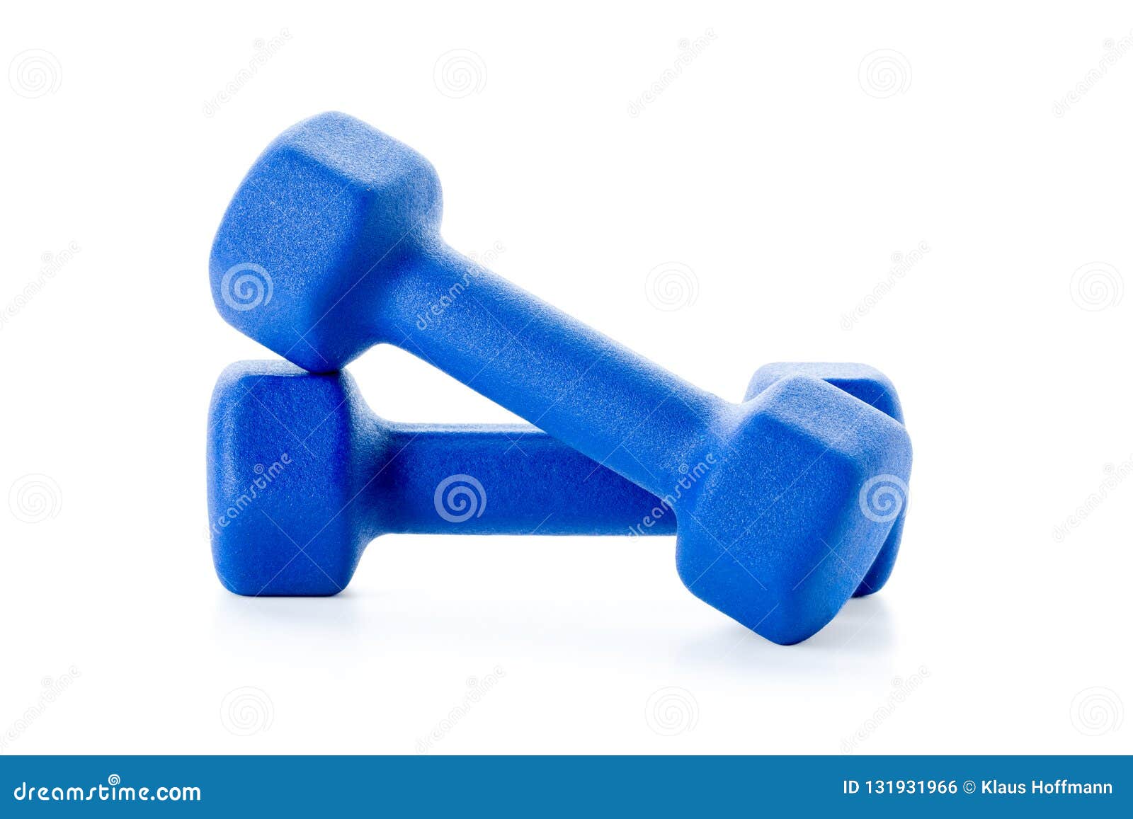 Blue Dumbbells Isolated On White Background Stock Photo - Image of ...