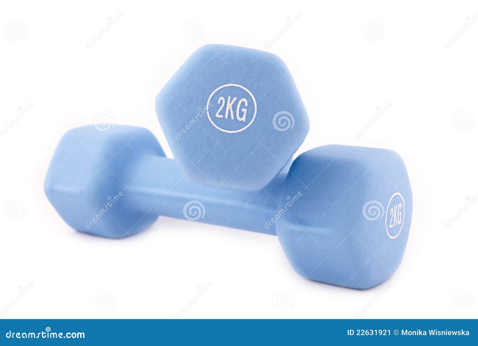Blue dumbbells on white stock image. Image of sport, strong - 22631921