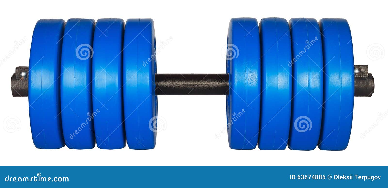 Blue Dumbells Weight Isolated on White Stock Photo - Image of circle ...