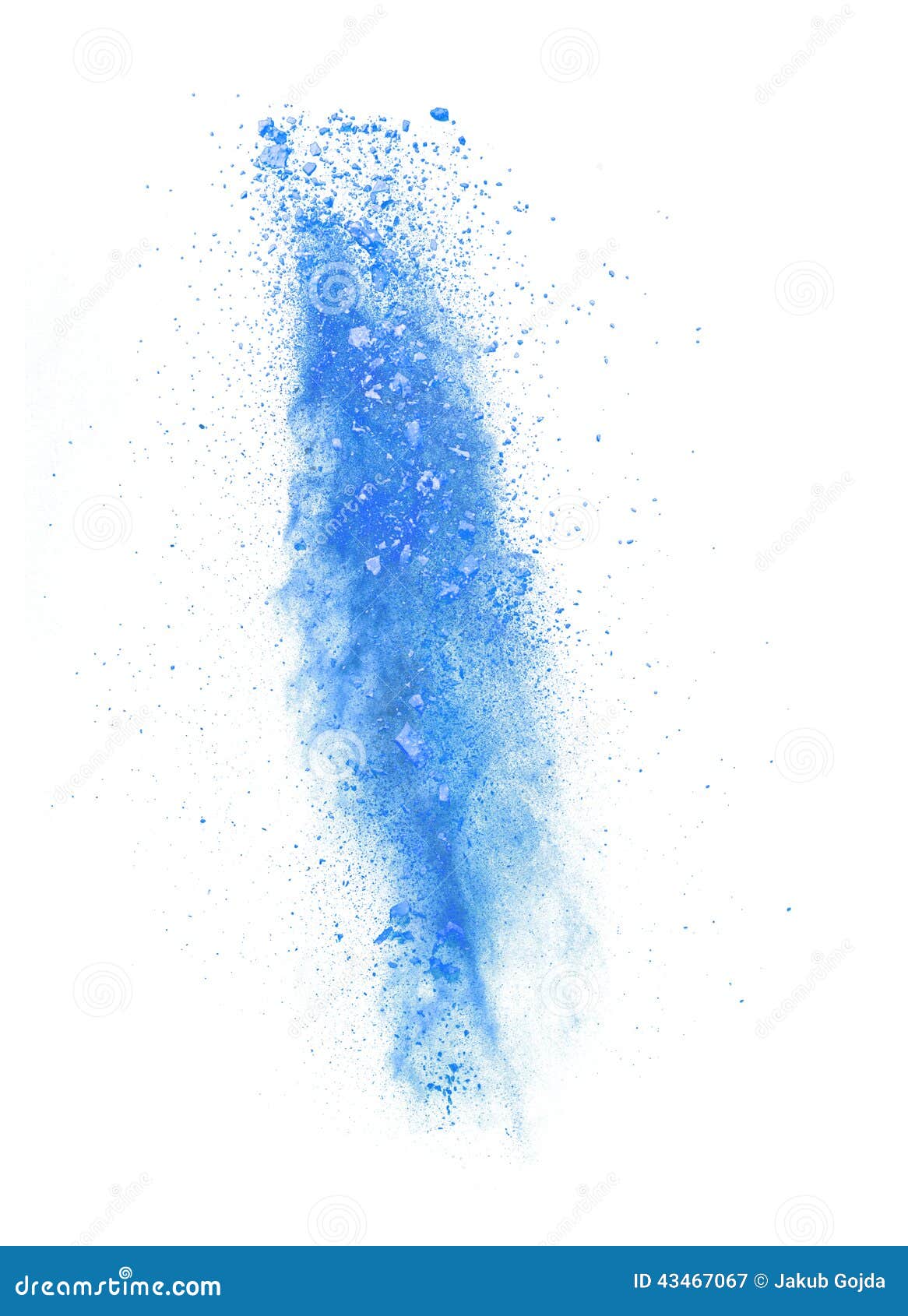 Blue Dust Explosion Isolated on White Background Stock Image - Image of ...