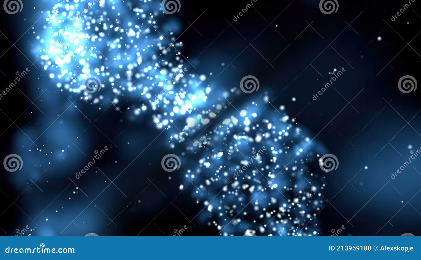 Blue Dust Particles Over Black Stock Illustration - Illustration of ...