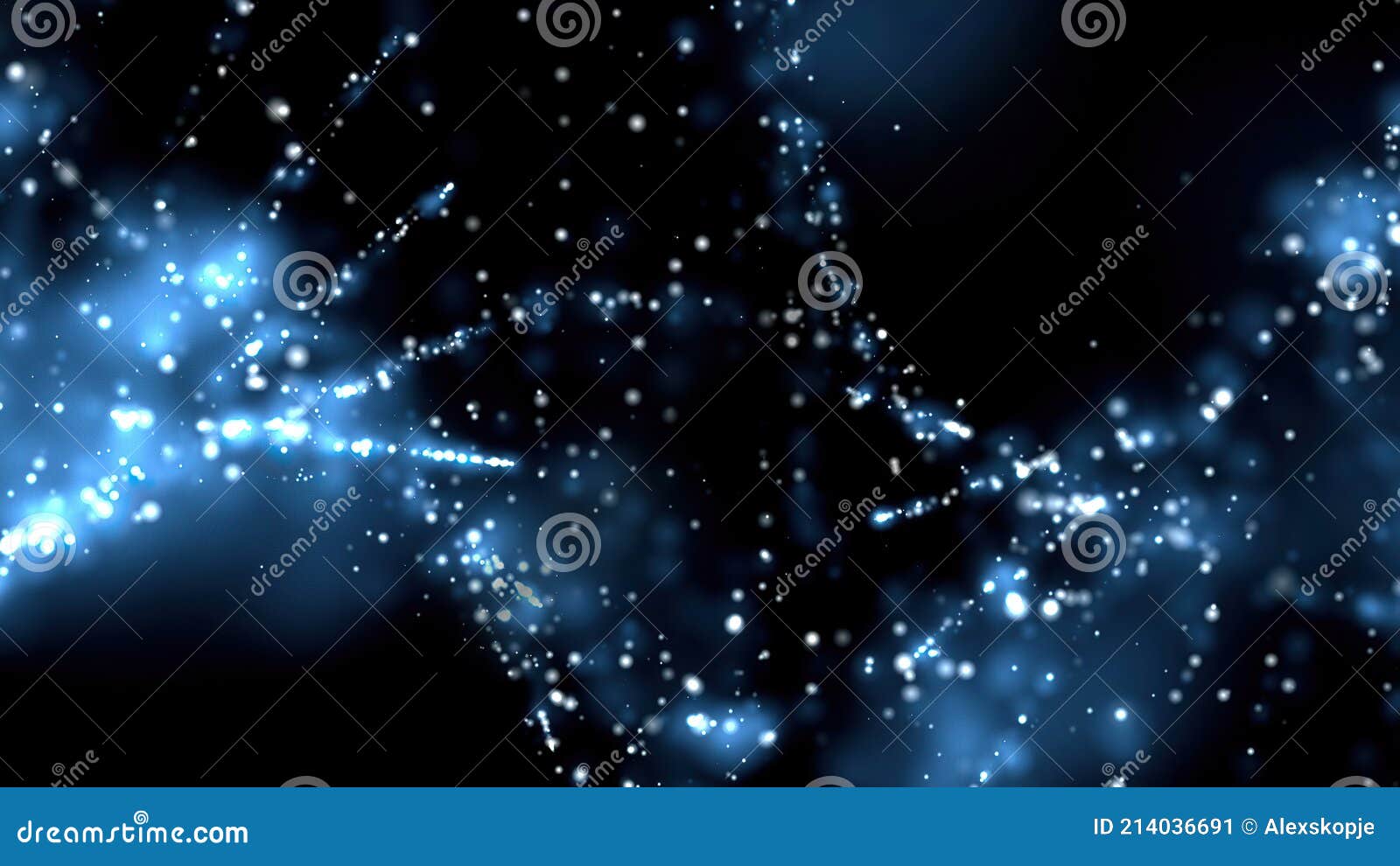 Blue Dust Particles Over Black 3d Illustration Stock Illustration ...