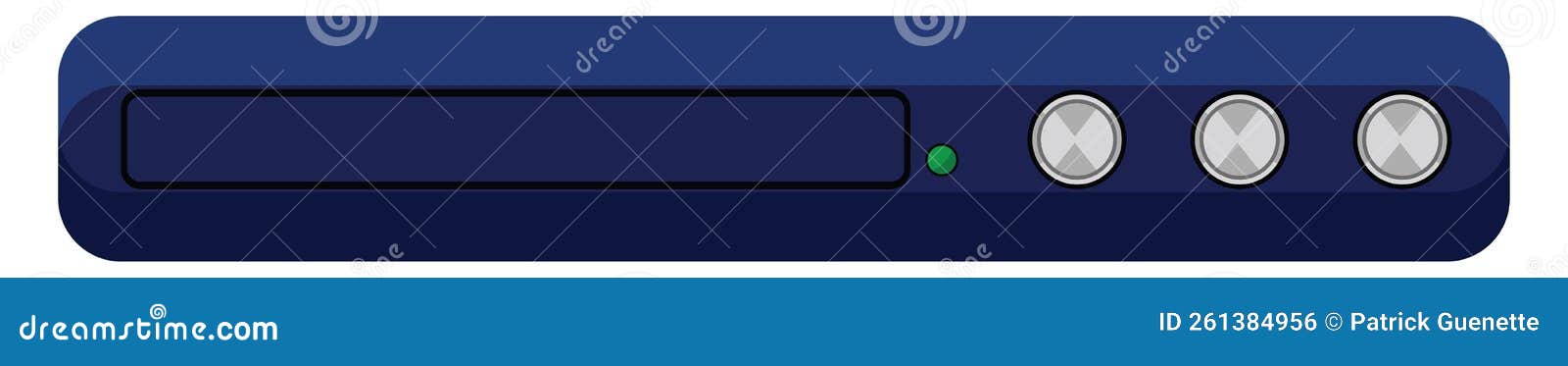 Blue dvd player, icon stock vector. Illustration of music - 261384956