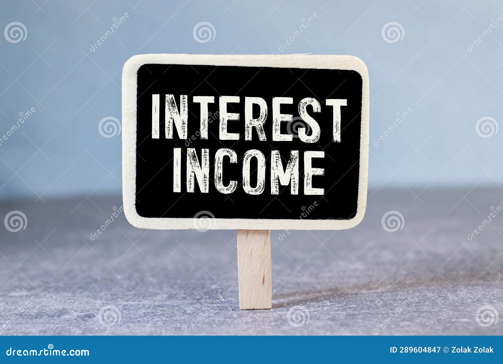 Interest Income on a Black Plaque. Concept Business Stock Image - Image ...