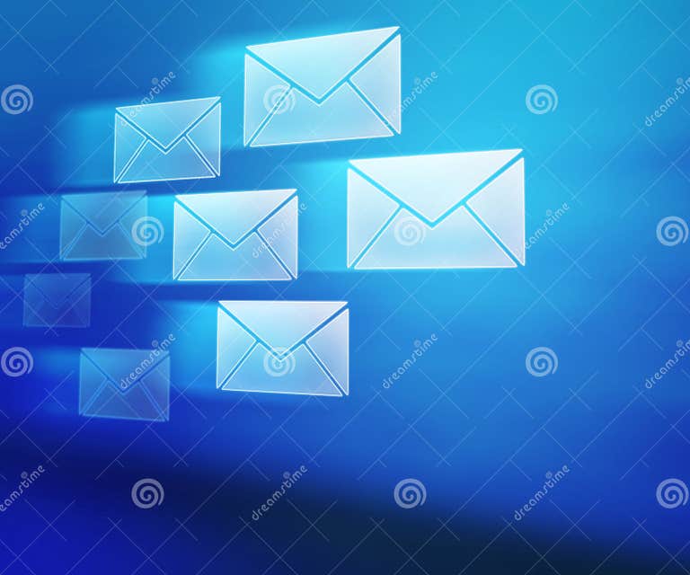 Blue E-mails Abstract Background Stock Illustration - Illustration of ...