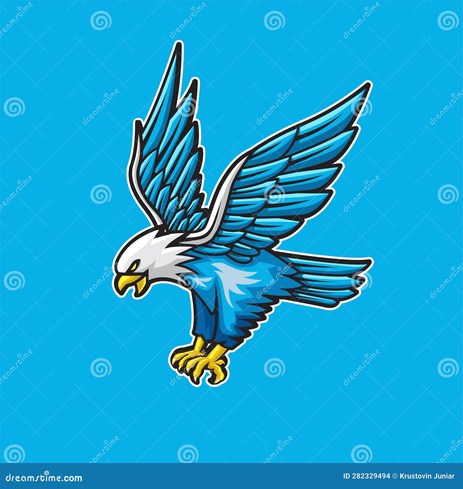 Blue Eagle Flying Mascot Vector Stock Vector - Illustration of bird, mascot: 282329494