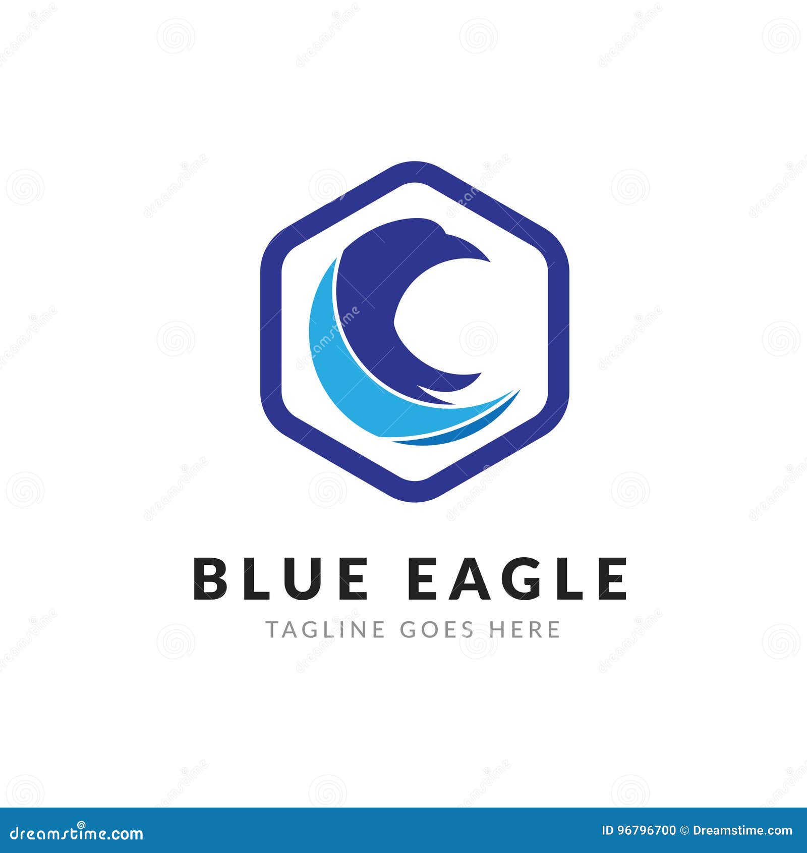 Blue Eagle Logo template stock vector. Illustration of logo - 96796700