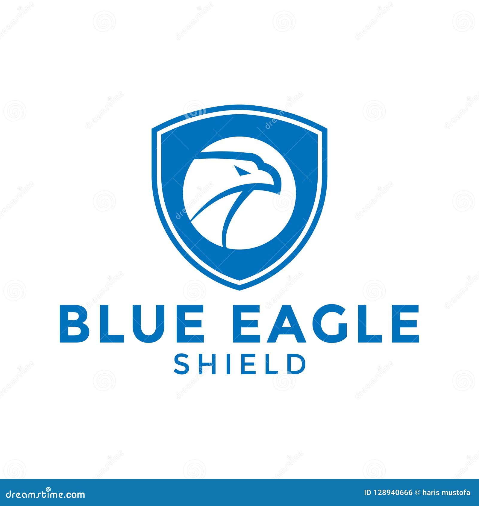 Blue Eagle Shield Logo Icon Design Template Vector Illustration Stock ...