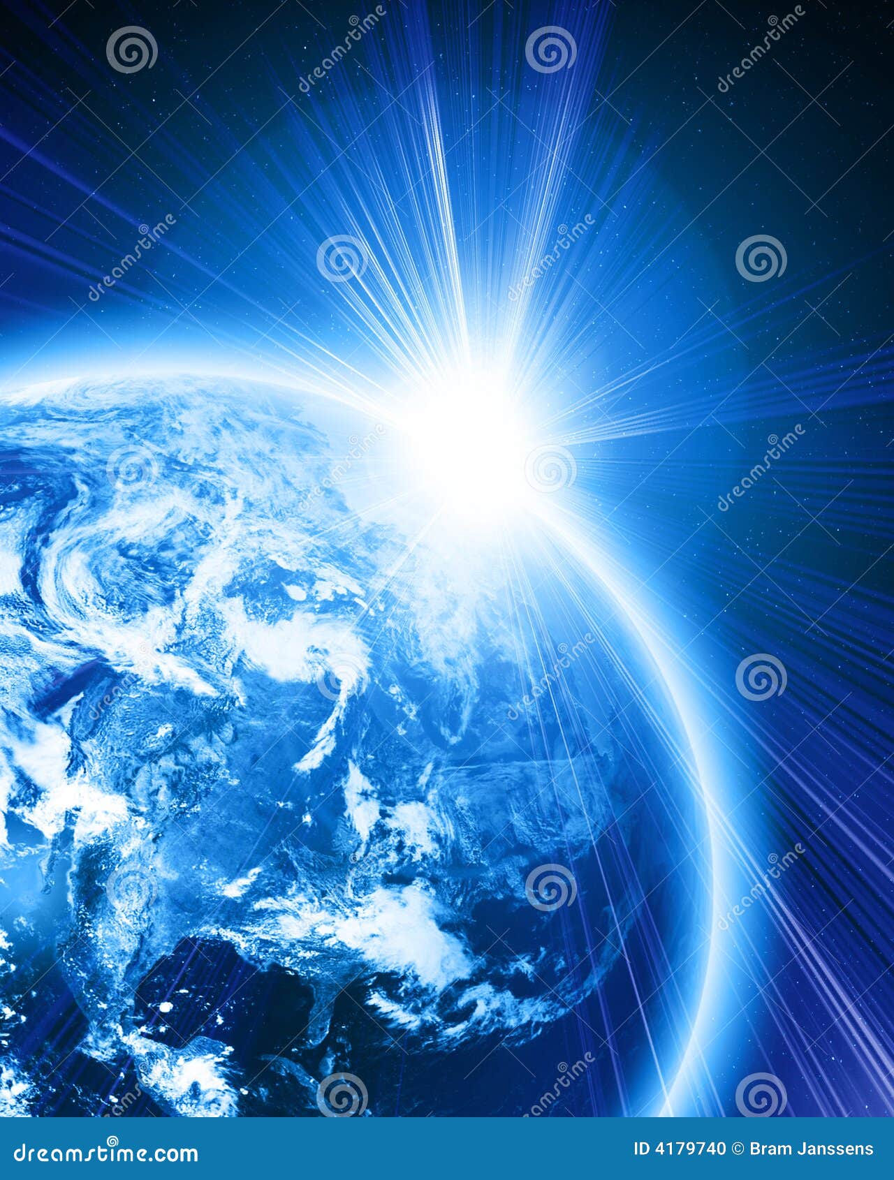 Blue earth stock illustration. Illustration of universe - 4179740